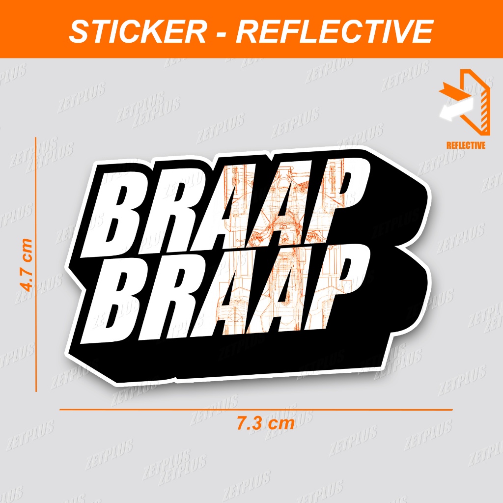 Jual STIKER BRAAP-BRAAP REFLECTIVE /sticker memantulkan cahaya racing ...