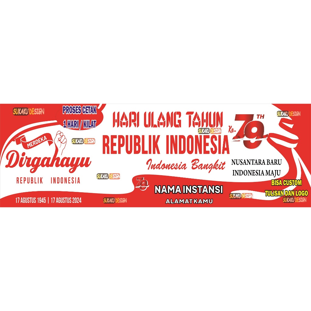Jual COD / Banner / Spanduk HUT RI Kemerdekaan Indonesia 79 th / 17 ...