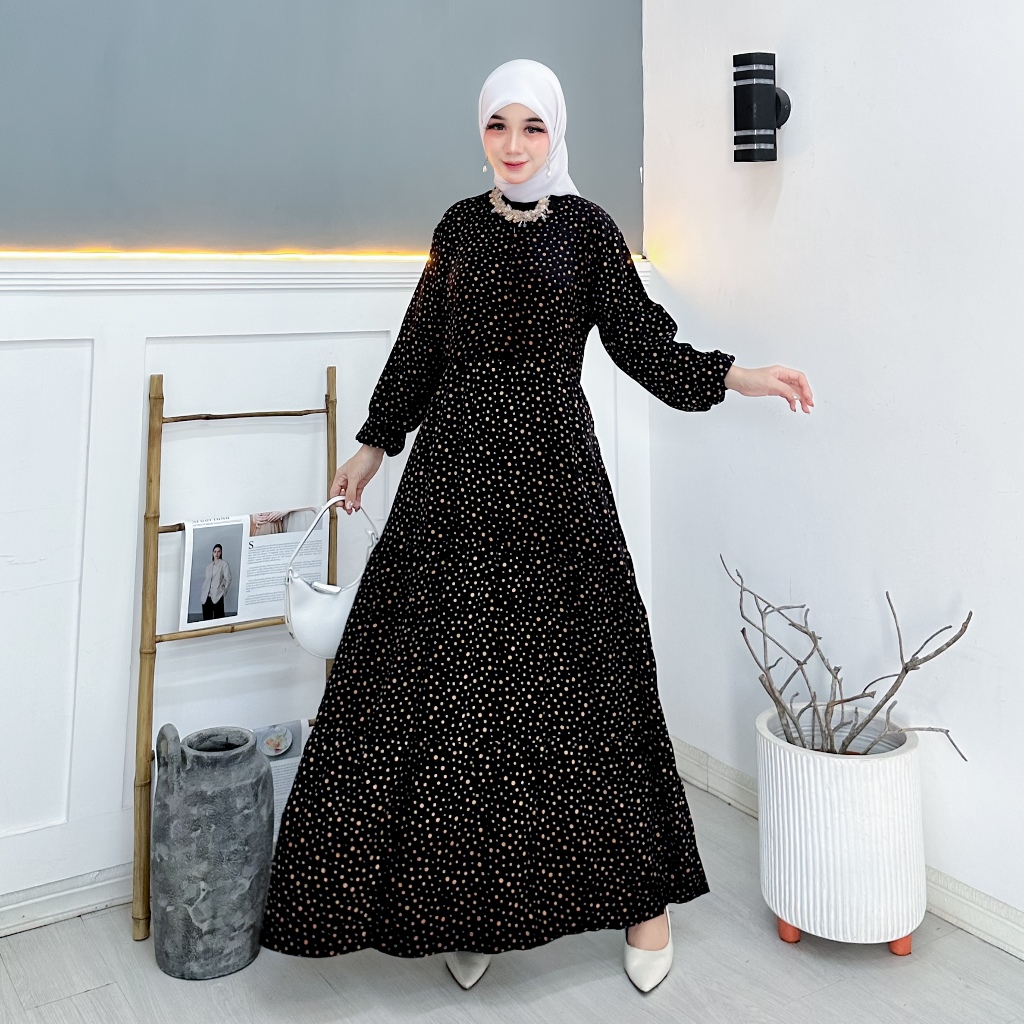 Jual Zemora Dress Gamis Wanita Dewasa Bahan Rayon Premium Motif ...