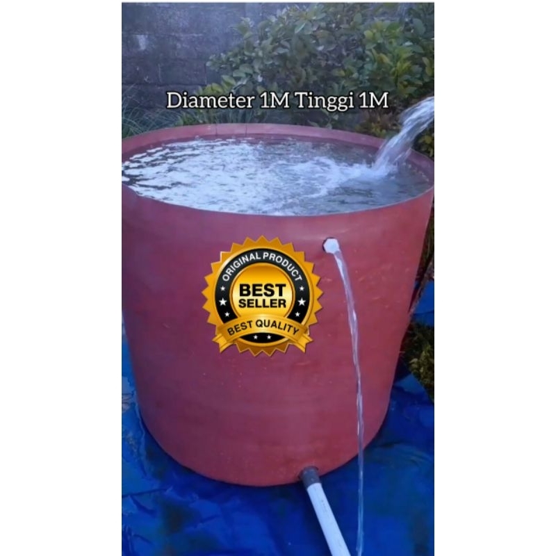 Jual kolam bulat diameter 1 tinggi 1m//kolam bulat tanpa rangka//kolam ...