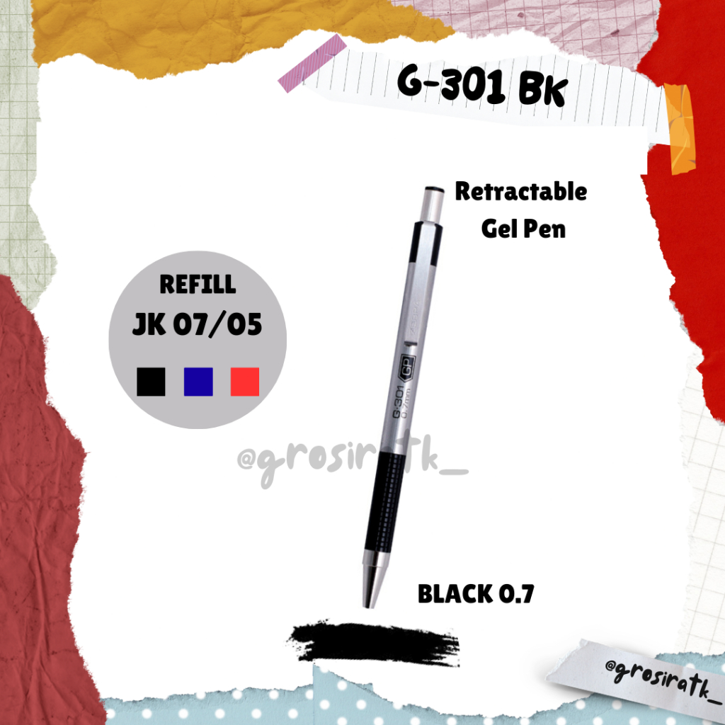 Jual Zebra G-301 Retractable Gel Pen 0.7 mm Stainless Steel | Shopee Indonesia