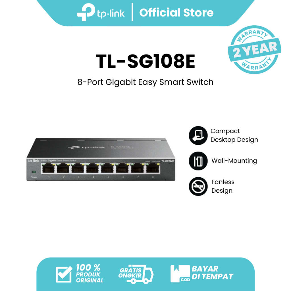 Jual TP-Link TL-SG108E | 8 Port Gigabit Easy Smart Switch | Managed ...