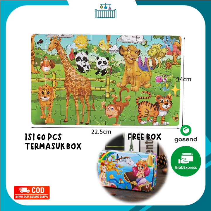 Jual (FREE BOX SIMPAN) Jigsaw Puzzle Kaleng 60pcs Ready Banyak Motif ...
