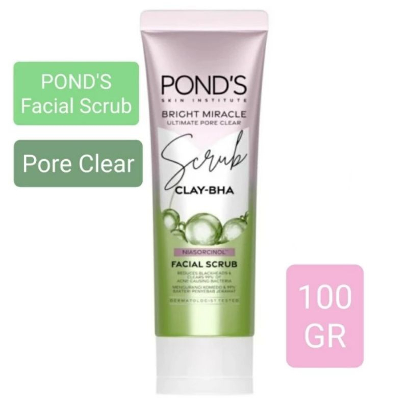 Jual PONDS Bright Miracle Ultimate Pore Clear Facial Scrub 100g ...