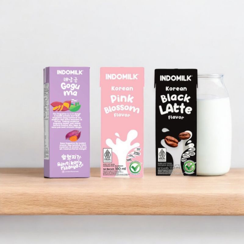 Jual Indomilk Korean Goguma | black latte dan Pink Blossom 180ml | Shopee Indonesia