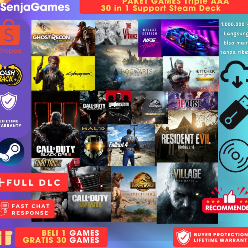 Jual KODE B97F PAKET GAME TRIPLE AAA 3in1 SUPER LENGKAP PC ORIGINAL ...