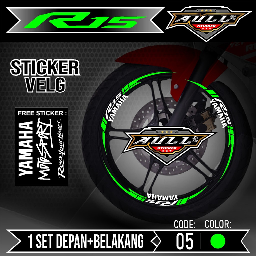Jual ( COD ) Sticker Velg R15 Cutting Velg Motor Yamaha R15 V2 V3 List ...