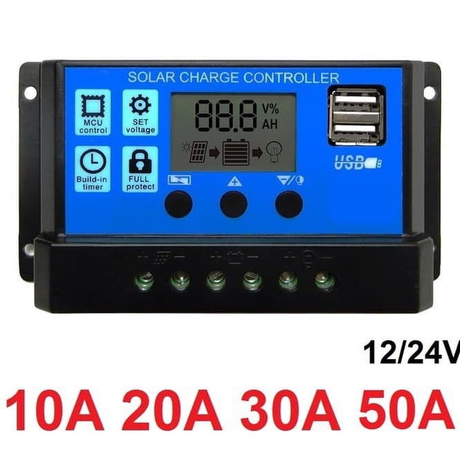Jual Solar Charger Controller PWM 1A 2A 3A 5A 6A 12V 24V Tenaga Surya ...