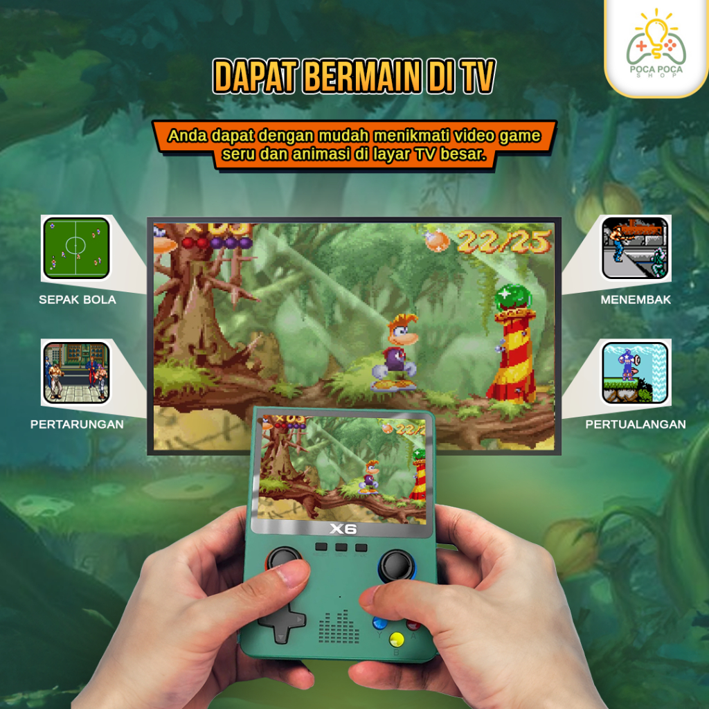 Jual Gameboy konsol X6 Game Console Ribuan Games Versi Terbaru Game ...