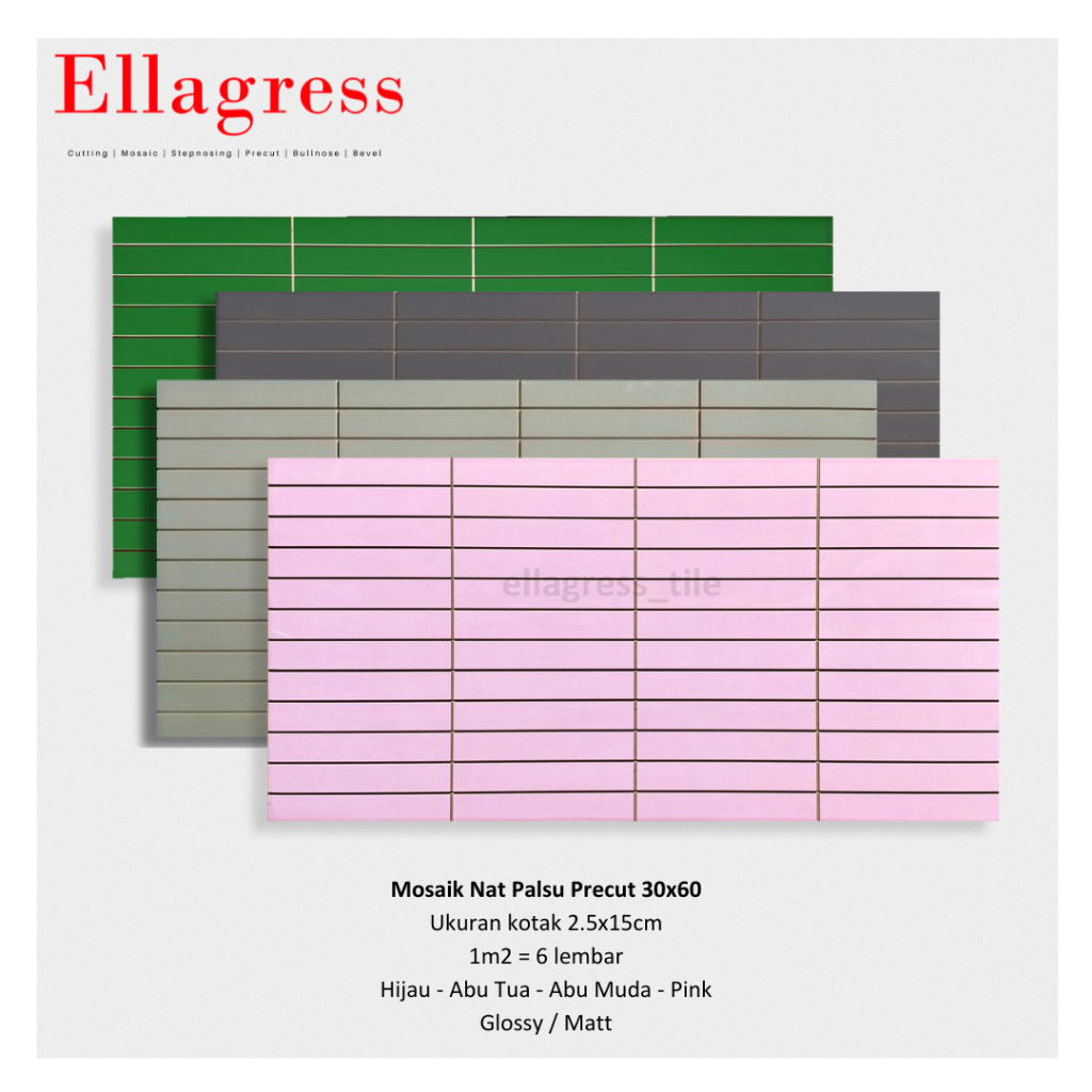 Jual Ellagress Mosaik Precut Nat Palsu Kotak Keramik 30x60 Lantai ...