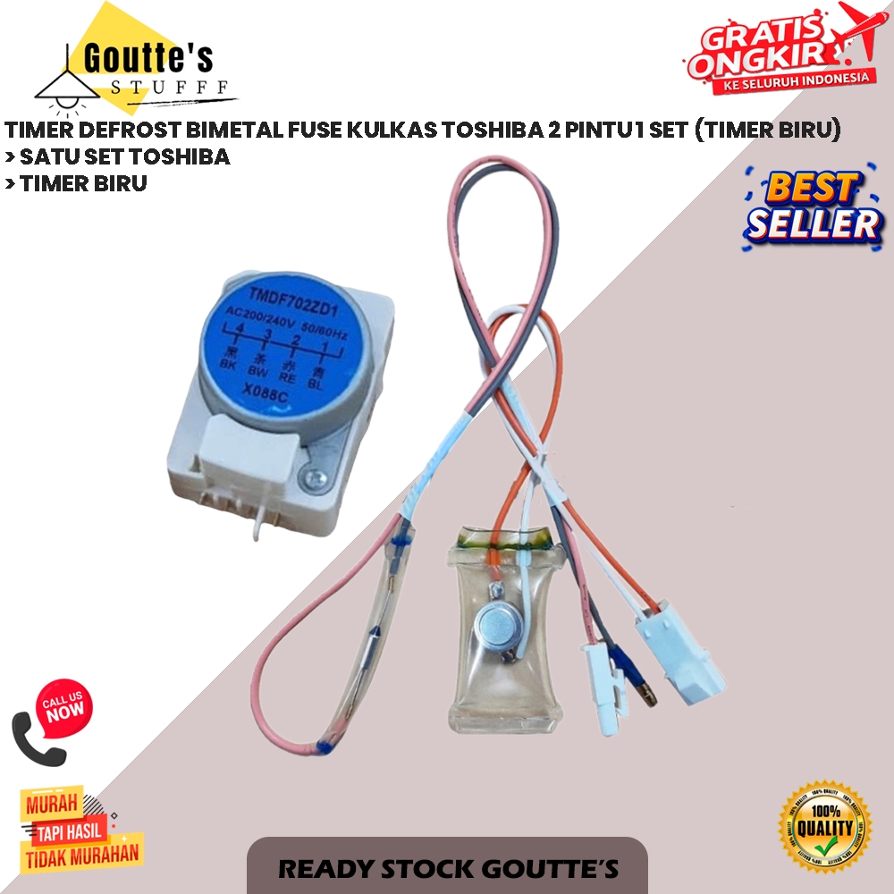 Jual TIMER DEFROST BIMETAL FUSE KULKAS TOSHIBA 2 PINTU 1 SET (TIMER ...