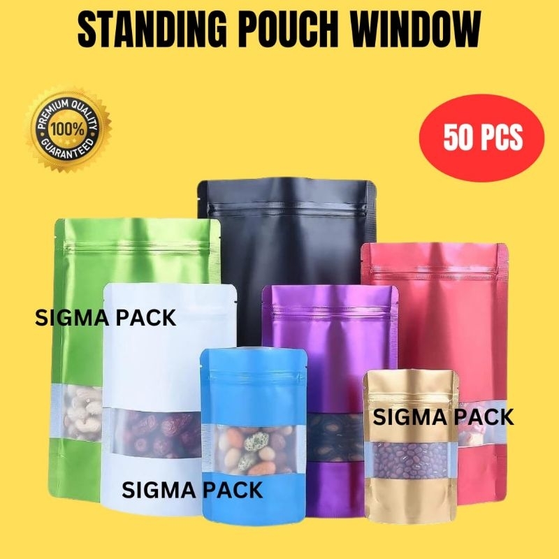 Jual kemasan standing pouch window metalized ALL VARIAN | Shopee Indonesia