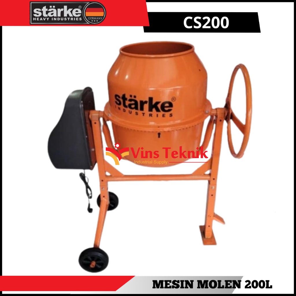 Jual Mesin Molen Listrik Molen Mini 200L Concrete Mixer STARKE CS200 CS 200 | Shopee Indonesia