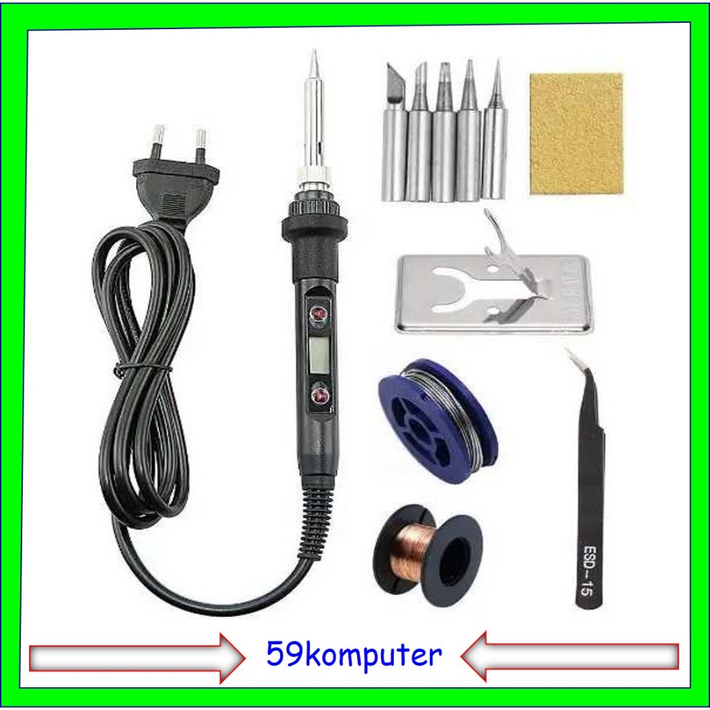 Jual Solder Listrik 1 Set Komplit Solder Listrik Elektrik Soldering 220v 80w Alat Patri Listrik ...