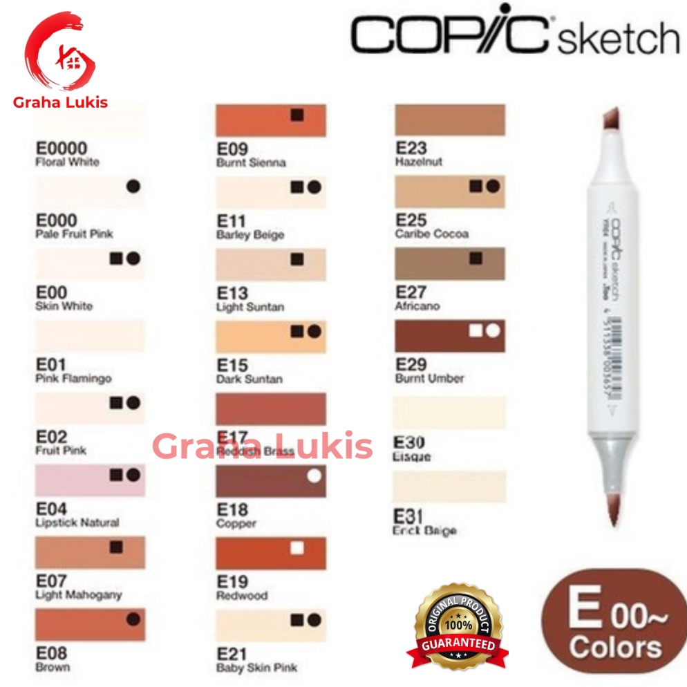 Jual COPIC SKETCH MARKER VARIAN E Earth 2 s V3P4 | Shopee Indonesia