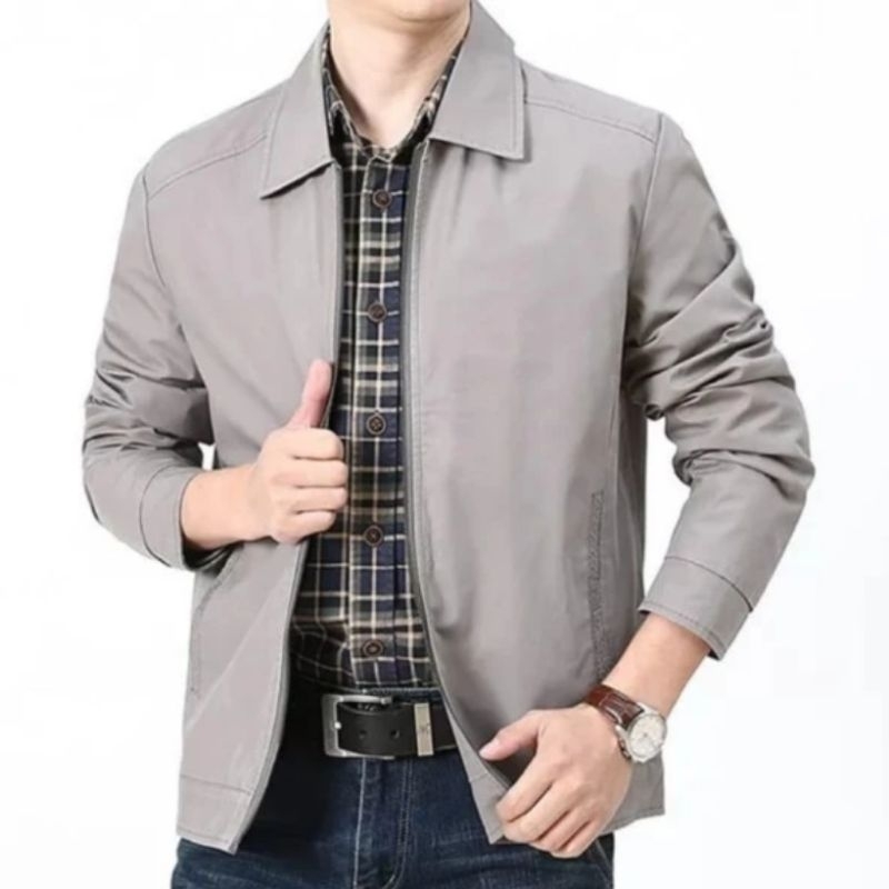 Jual jaket pria semi formal jaket kantoran jaket kerja pria bahan katun ...