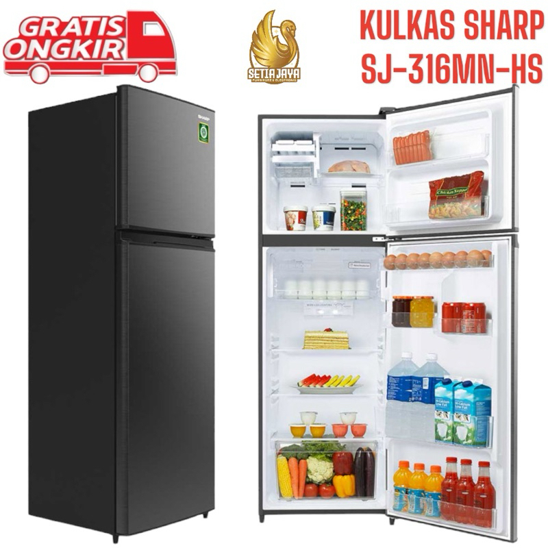 Jual SHARP KULKAS 2 PINTU SJ316MNHS / KULKAS 2 PINTU SHARP SJ-316MNHS ...
