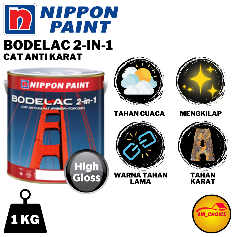 Jual NIPPON BODELAC 2 - 1 CAT BESI ANTI KARAT 1 KG - CAT ANTI KARAT 1 ...
