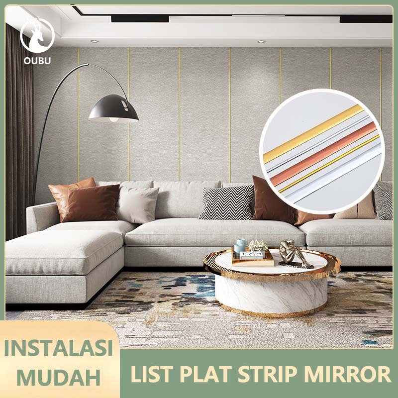 Jual WALL STICKER PANJANG 3 METER / LIST PLAT STRIP MIRROR / LIST PLAT ...
