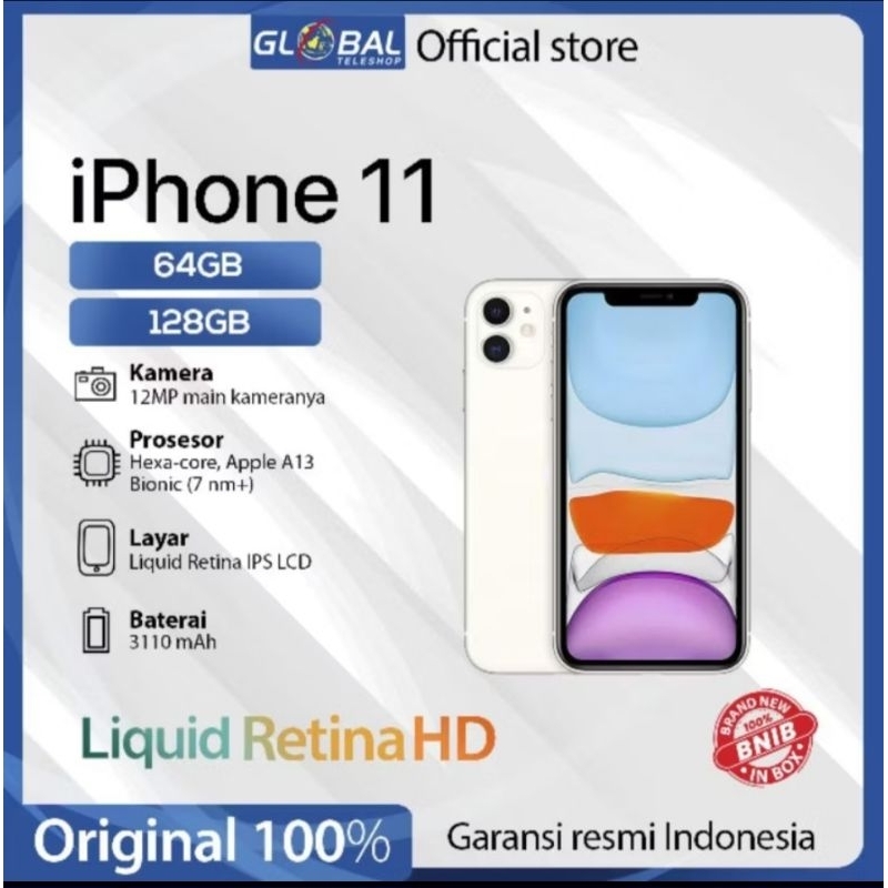 Jual iphone 11 64GB / 128GB - Garansi Resmi | Shopee Indonesia