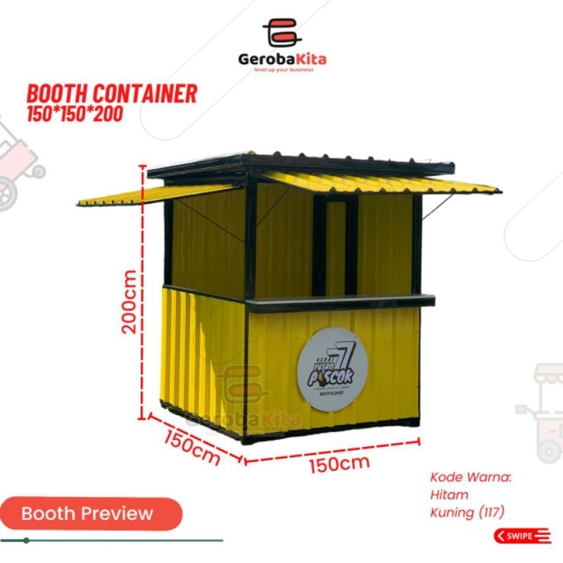 Jual booth kontainer ukuran 150x150x200 custom lantai | Shopee Indonesia