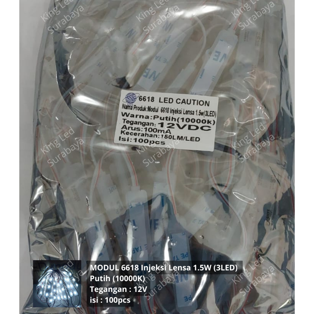 Jual (100 PCS) LED Modul 5630 Samsung 3 Mata Lampu Lensa 6618 Putih 12v 1.5W IP68 SASO | Shopee ...