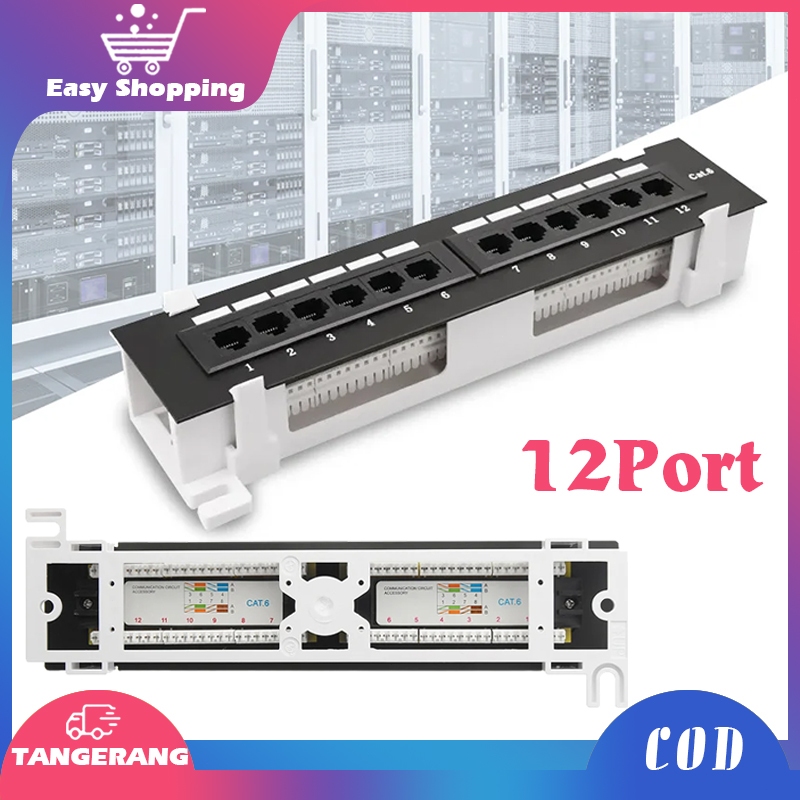 Jual Patch Panel 12 Port Cat6 Patch Panel Rj45 Networking Wall Mount ...