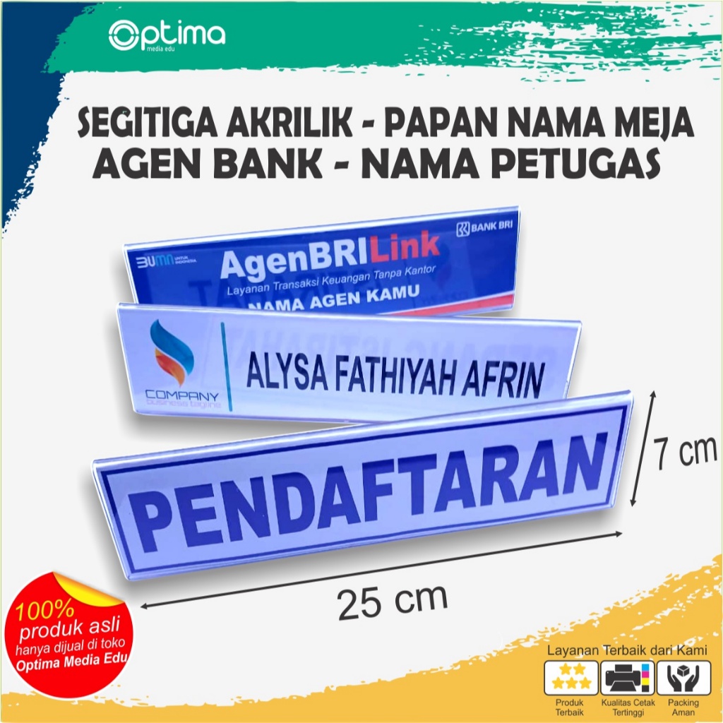 Jual Akrilik Tipe Segitiga 2 sisi , Akrilik Nama, Akrilik Meja , Papan ...