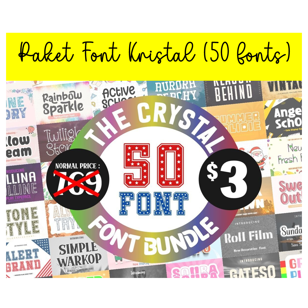 Jual Paket Font Kristal (50 fonts) | Shopee Indonesia