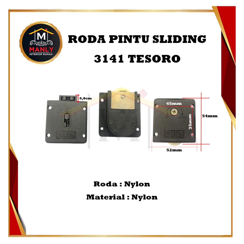 Jual Roda Pintu Lemari Sliding SD 3141 / SD 12 /SD 338, Roda Lemari ...
