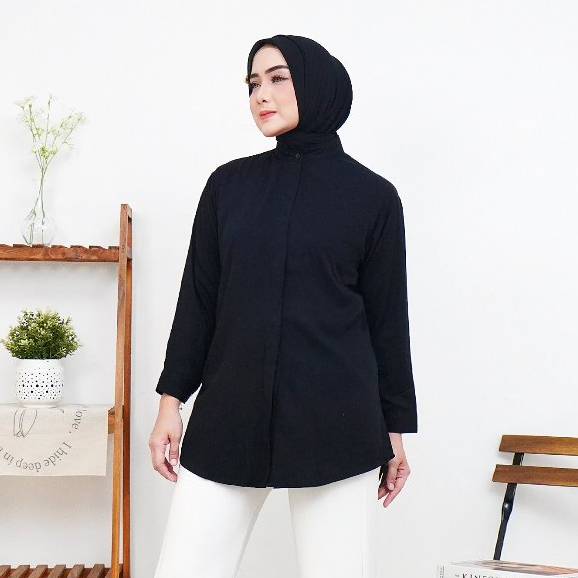 Jual Kemeja wanita lengan panjang rayon twill - Najmi Cloth | Shopee Indonesia