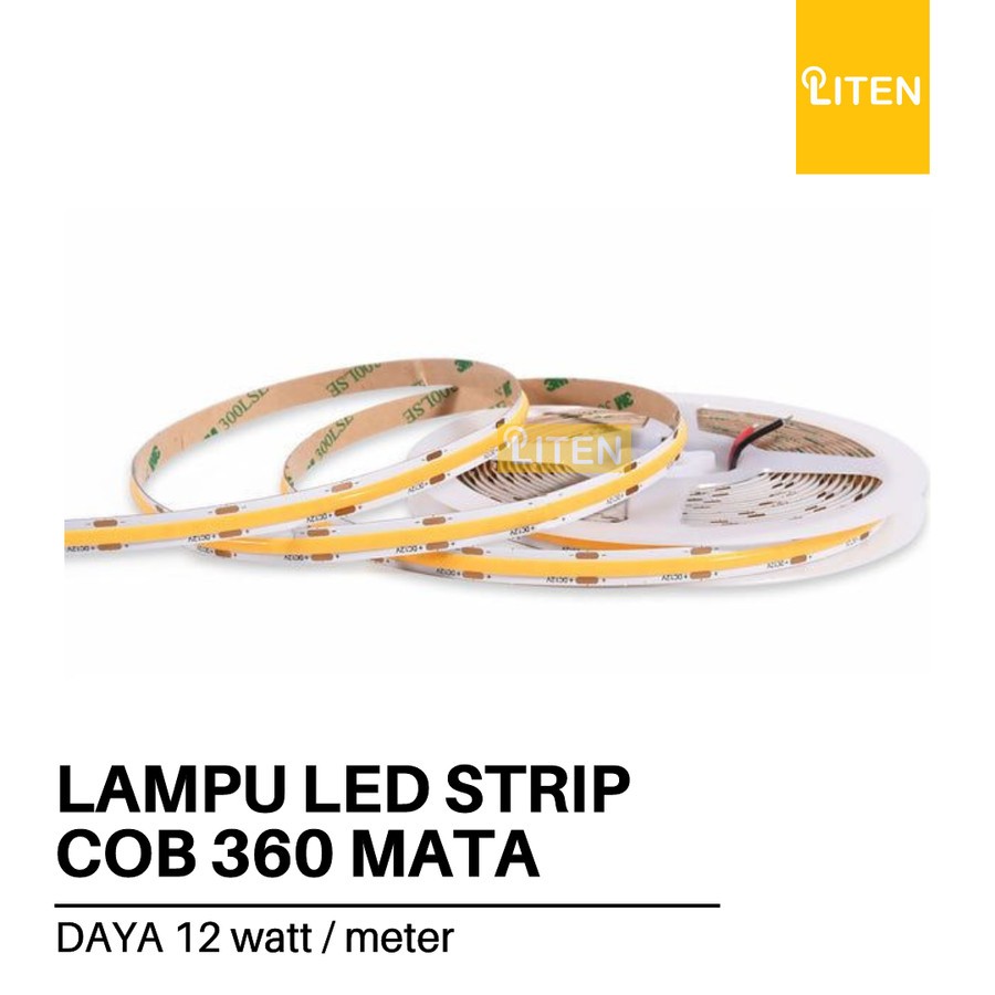 Jual LED Strip COB Dotless 12V 5 Meter 5m 360 MATA Led IP33 Indoor ...