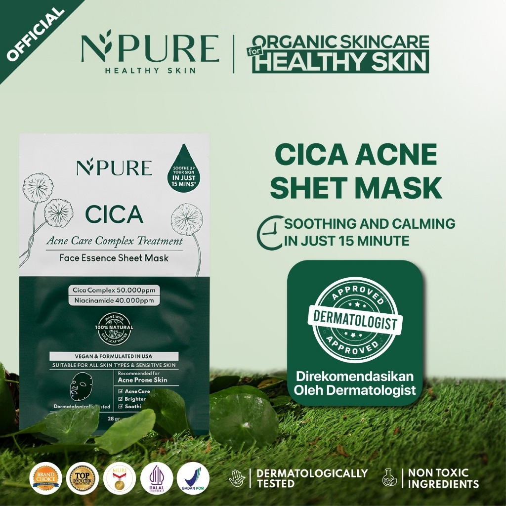 Jual NPURE SHEET MASK NPURE CICA CENTELLA ASIATICA | Shopee Indonesia