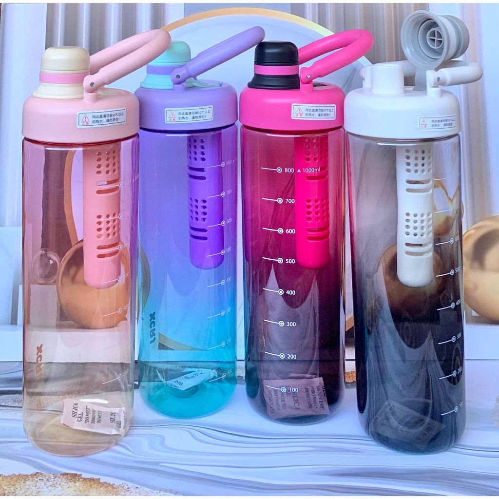 Jual BOTOL MINUM MOTIVASI 1LITER VIRAL GRADASI WARNA KOREA | Shopee ...