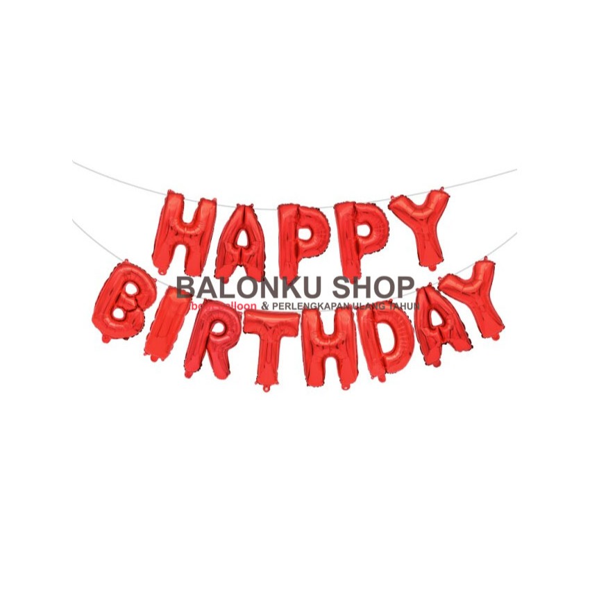 Jual Balon Foil Huruf Set Happy Birthday Merah | Shopee Indonesia