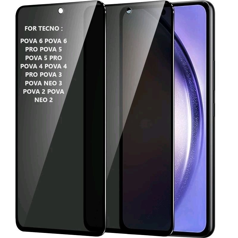 Jual TEMPERED GLASS SPY PRIVACY TECNO POVA 6 POVA 6 PRO POVA 5 POVA 5 PRO POVA 4 POVA 4 PRO POVA ...