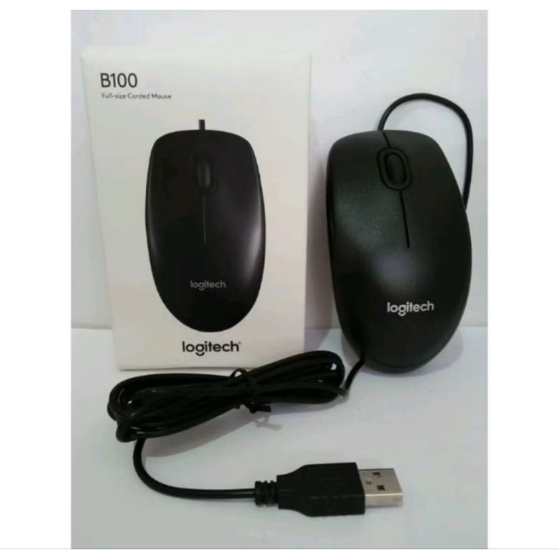 Jual Mouse Logitech B100 Kabel USB-Hitam | Shopee Indonesia