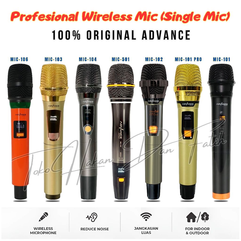 Jual mic wireless single advance MIC 101/101PRO/102/103/104/105/106/500 ...