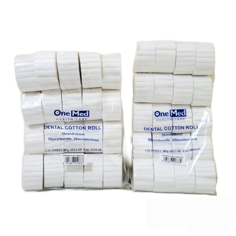 Jual ONEMED Cotton Roll 8mm 10mm isi 1000 pcs / 20 gulung Dental Kapas ...