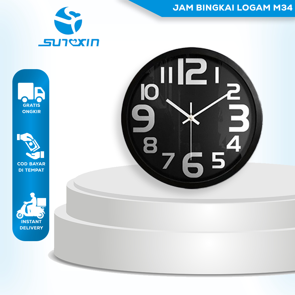 Jual Sunxin Jam Dinding M34/ Jam dinding tempel diameter 30 cm/ Jam ...