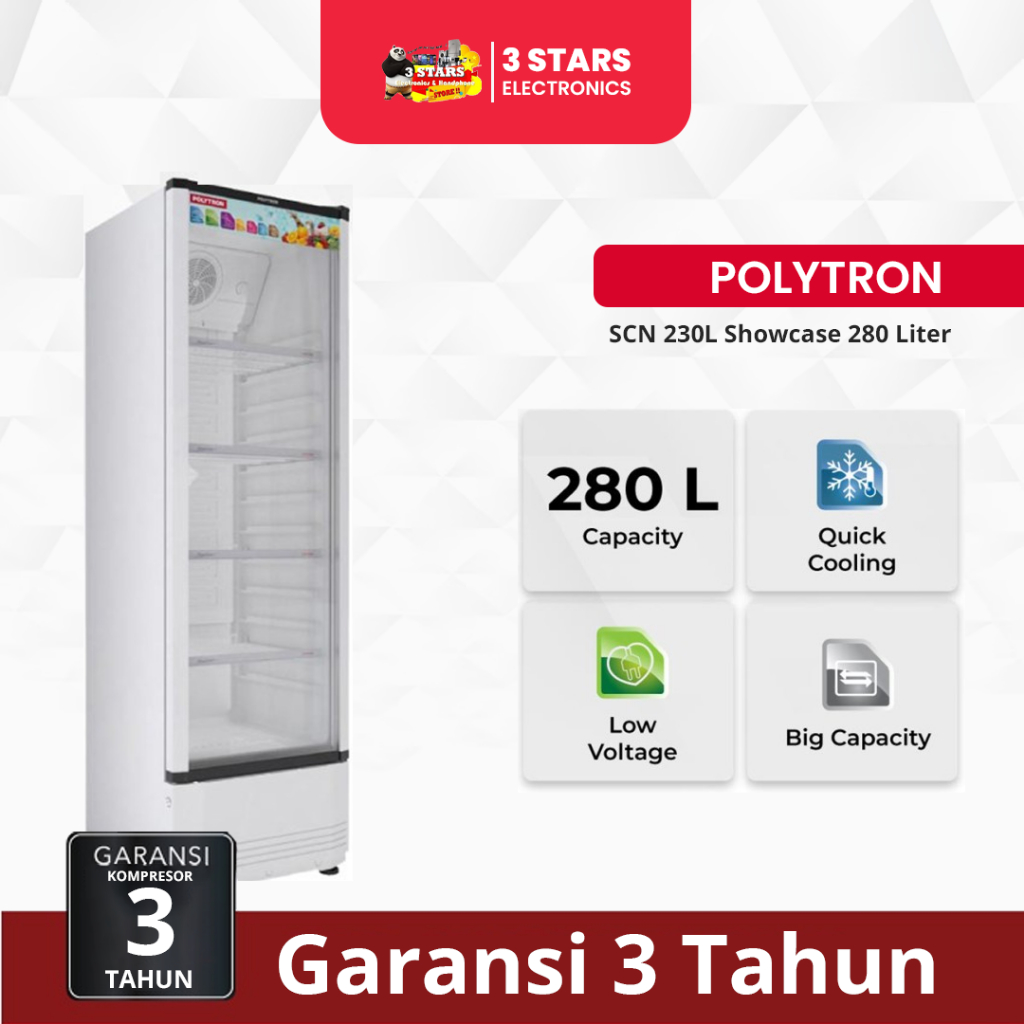 Jual SHOWCASE POLYTRON SCN 230 L 4 RAK DISPLAY COOLER KULKAS LOW WATT ...