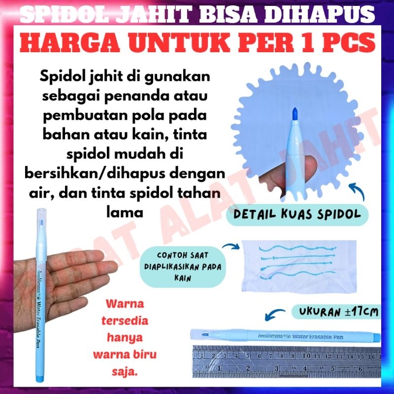 Jual Spidol jahit pola penanda kain pena taylor water erasable pen per ...