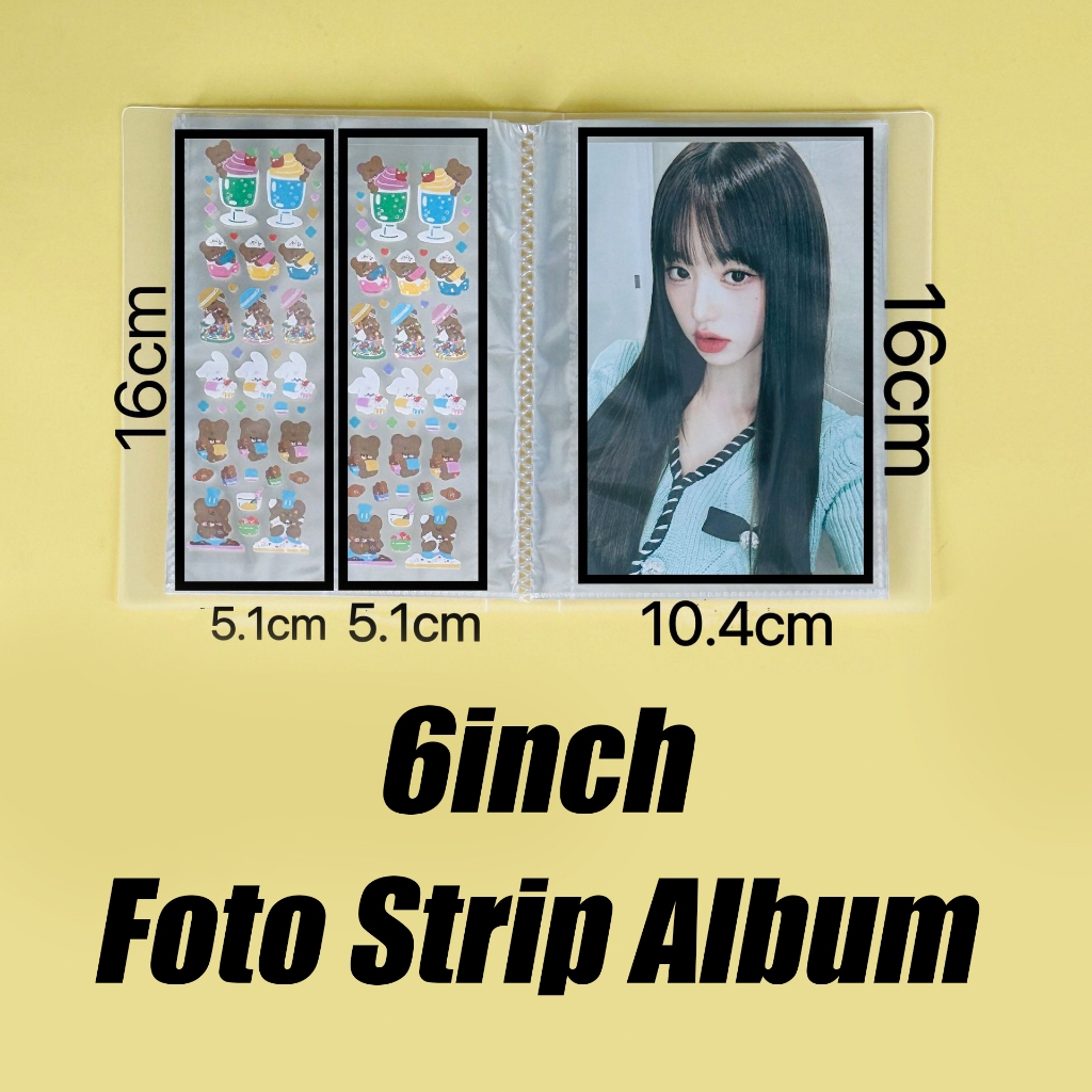 Jual 40 SLOTS Matte Foto Strip Album 6inch 20 Pages Bookmark Storage ...