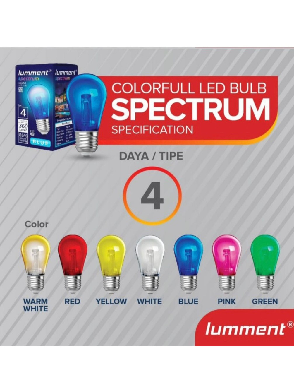Jual LED DEKORASI CAFE 4W LUMMENT SPECTUM WARNA-WARNI | Shopee Indonesia