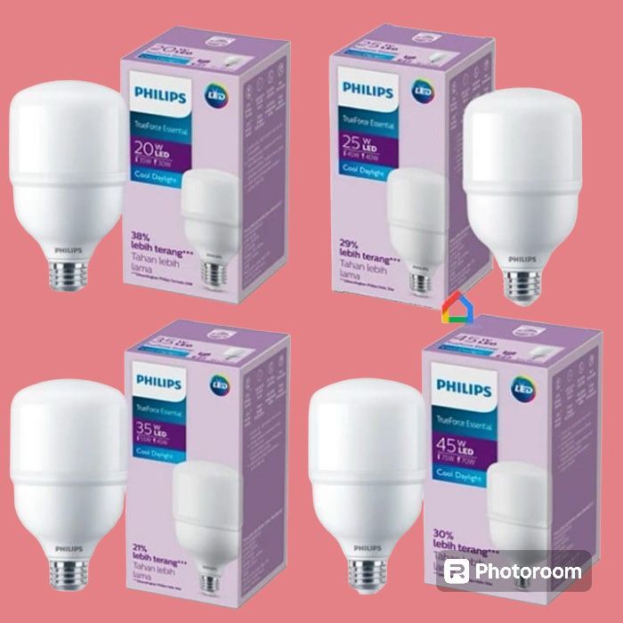 Jual LAMPU LED PHILIPS ESSENSIAL 3W - 45W MURAAH cahaya putih tahan ...