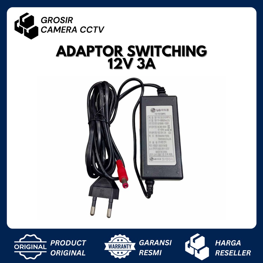 Jual ADAPTOR SWITCHING 12V 3A DC UNIVERSAL CCTV LED POMPA AQUARIUM ...