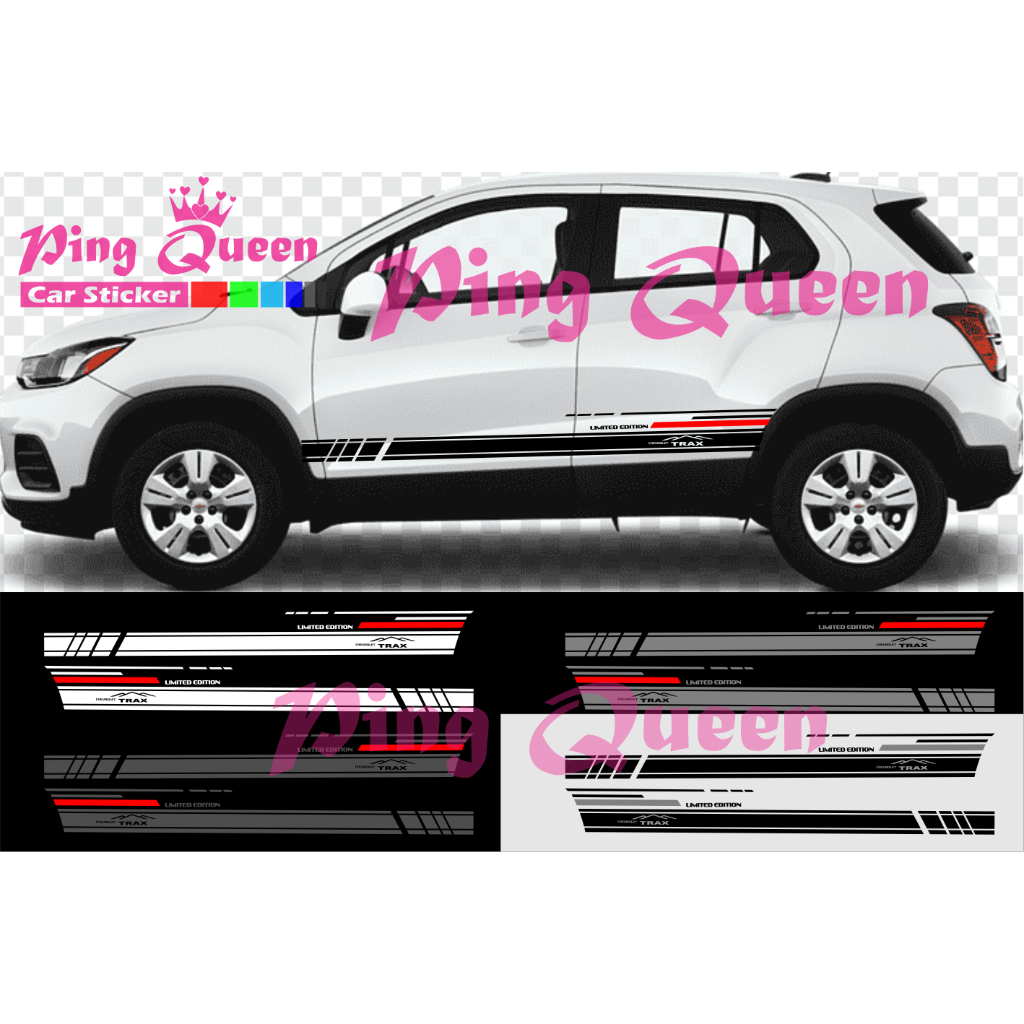 Jual STICKER CHEVROLET TRAX CUTTING STICKER BODY SAMPING MOBIL TRAX ...