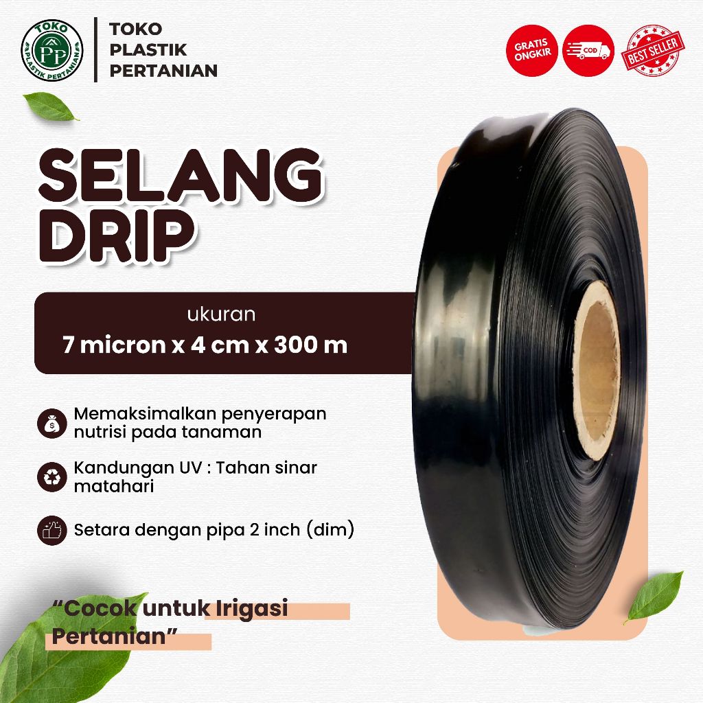 Jual Selang Drip 7 micron 4 cm 300 meter Selang Irigasi - Setara Pipa 3 ...