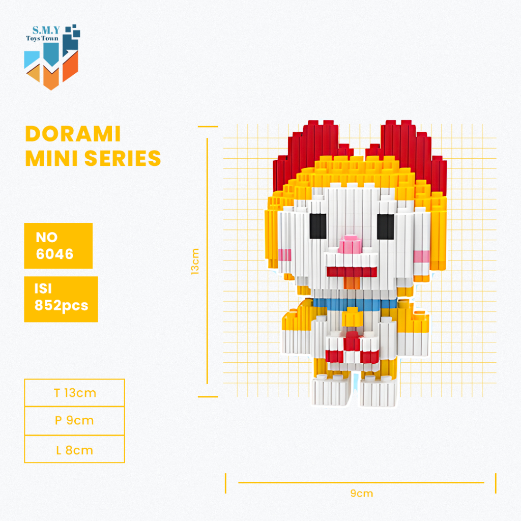 Jual SMY Toystown Nano Blocks Doraemon 6041-44-45 Mini 3D Model, Mainan ...