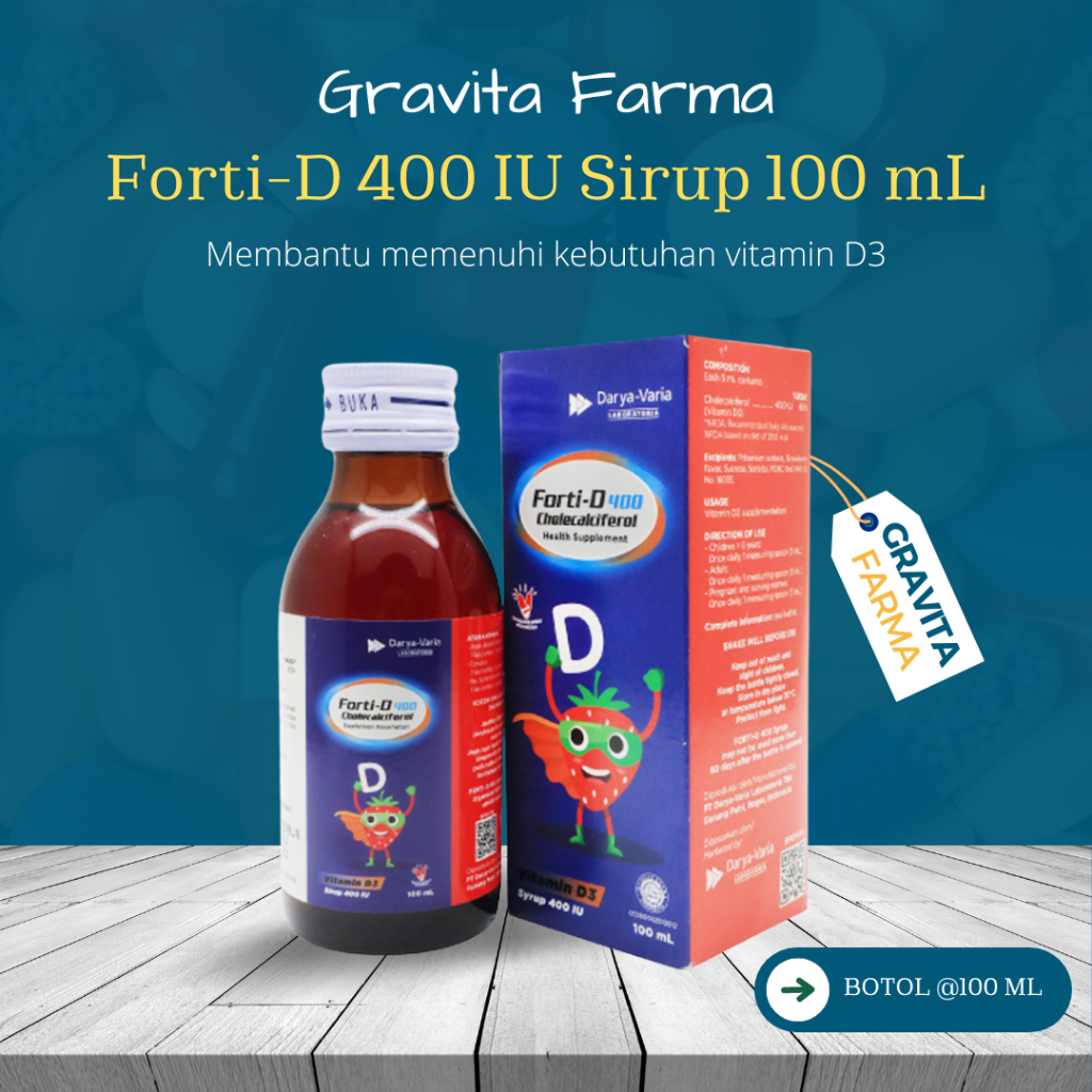 Jual Forti-D 400 IU Sirup 100 mL - Suplementasi Vitamin D3 | Shopee ...